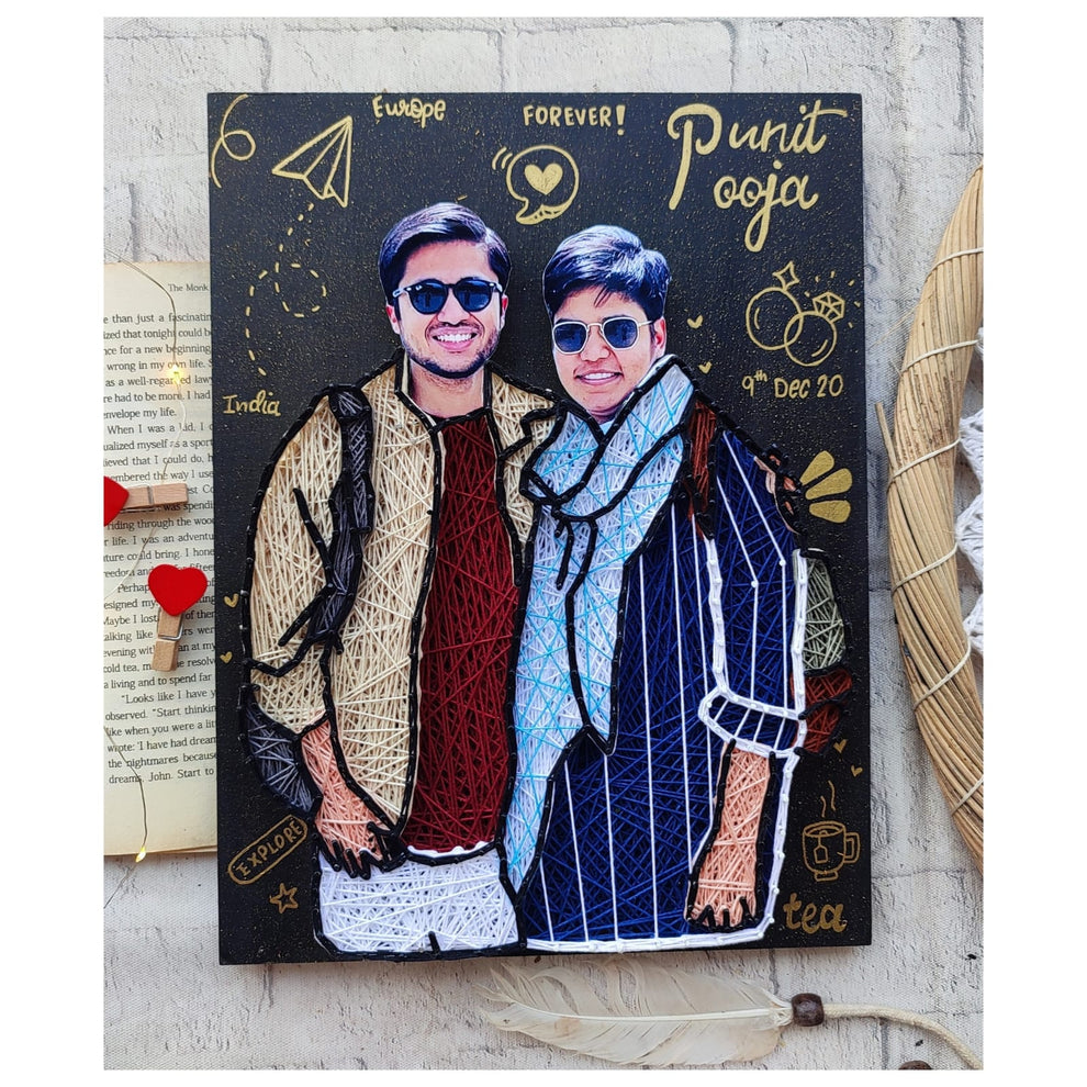 Customized Couple Caricature String Art – Gift Sugar