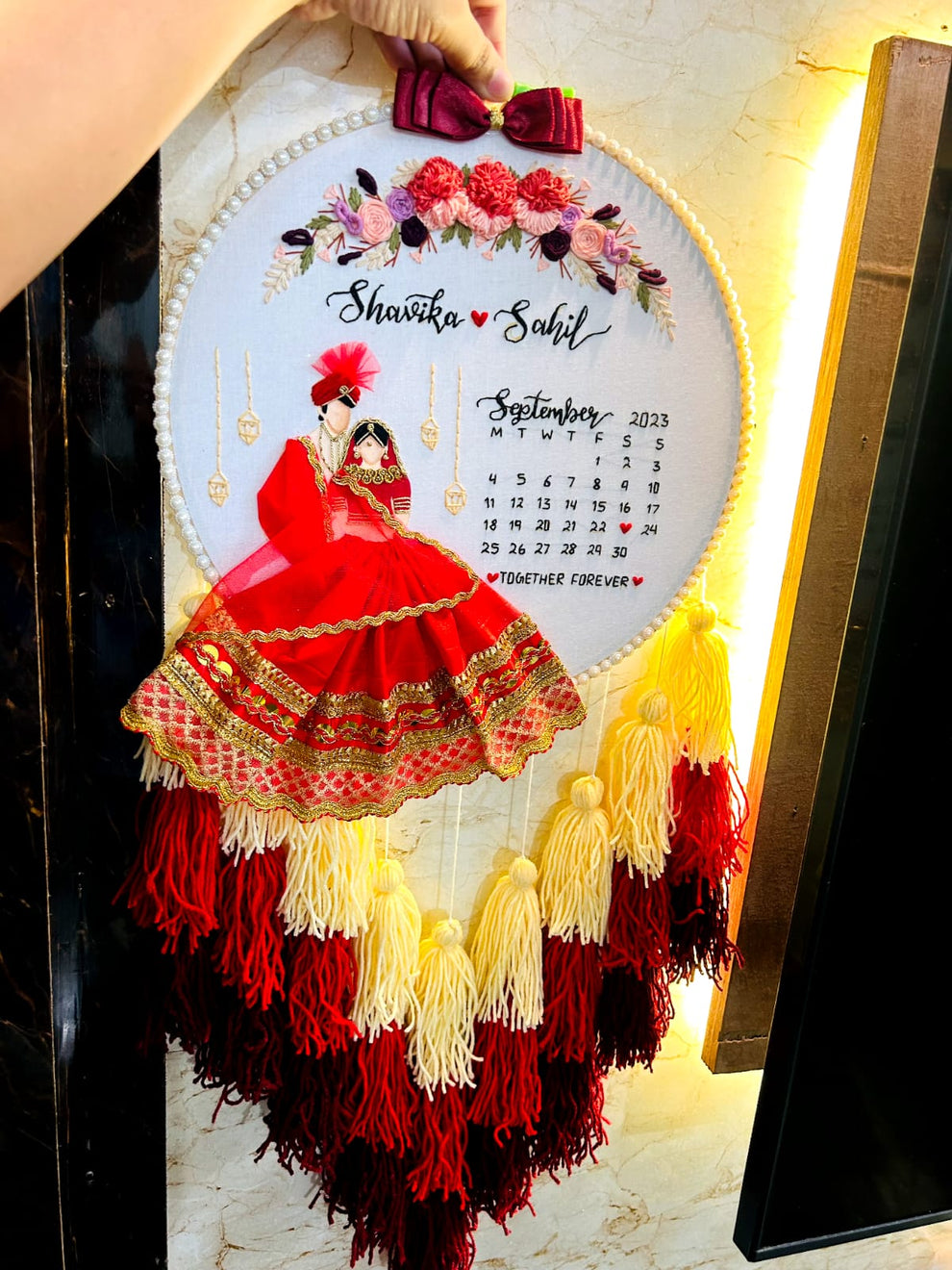 Customized Premium Wedding Embroidery Hoop Art – Gift Sugar