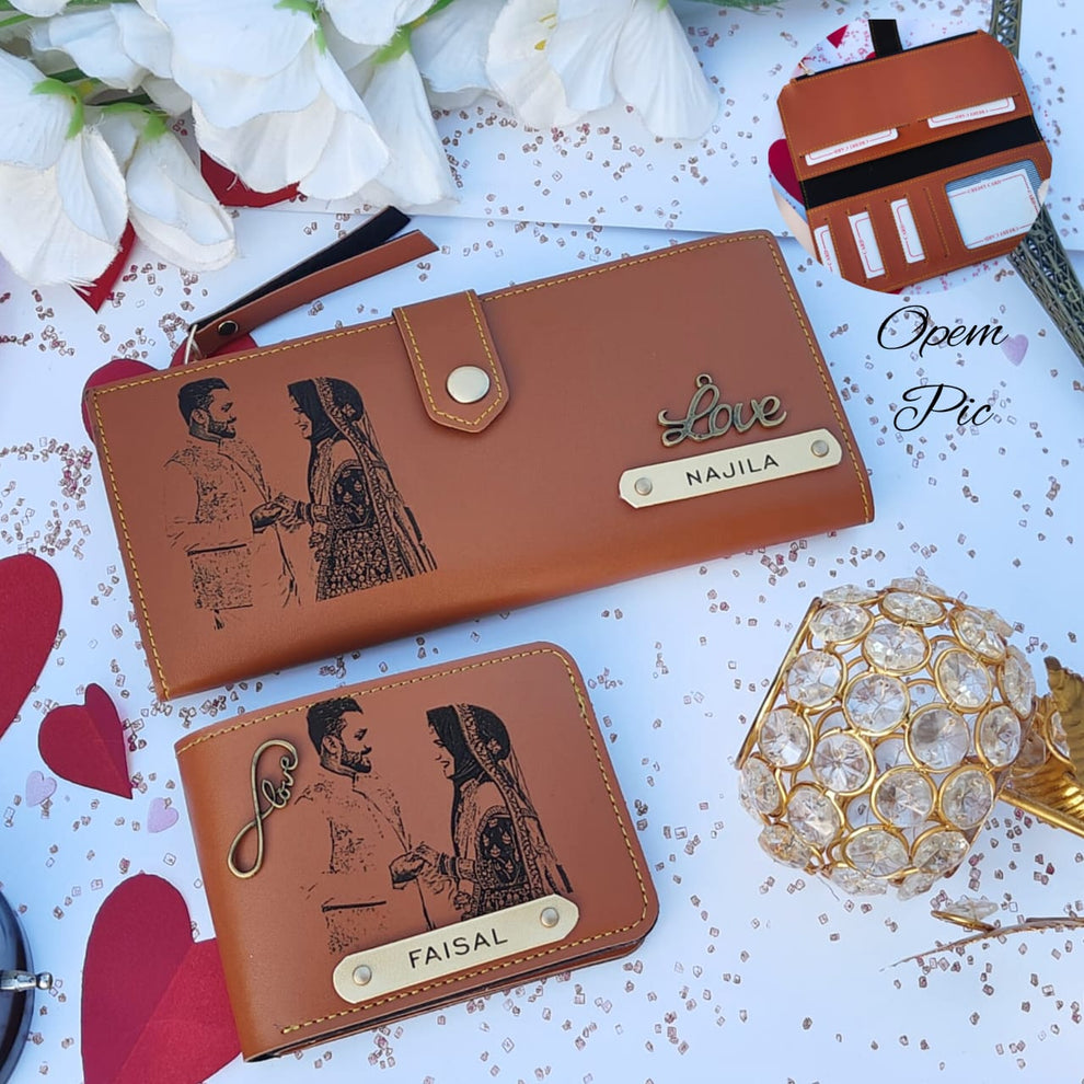 Customized Couple Sketch Wallet combo – Gift Sugar