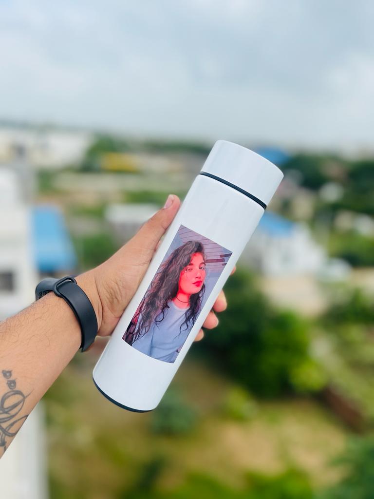 Customized White Temperature Sensor Bottle – Gift Sugar