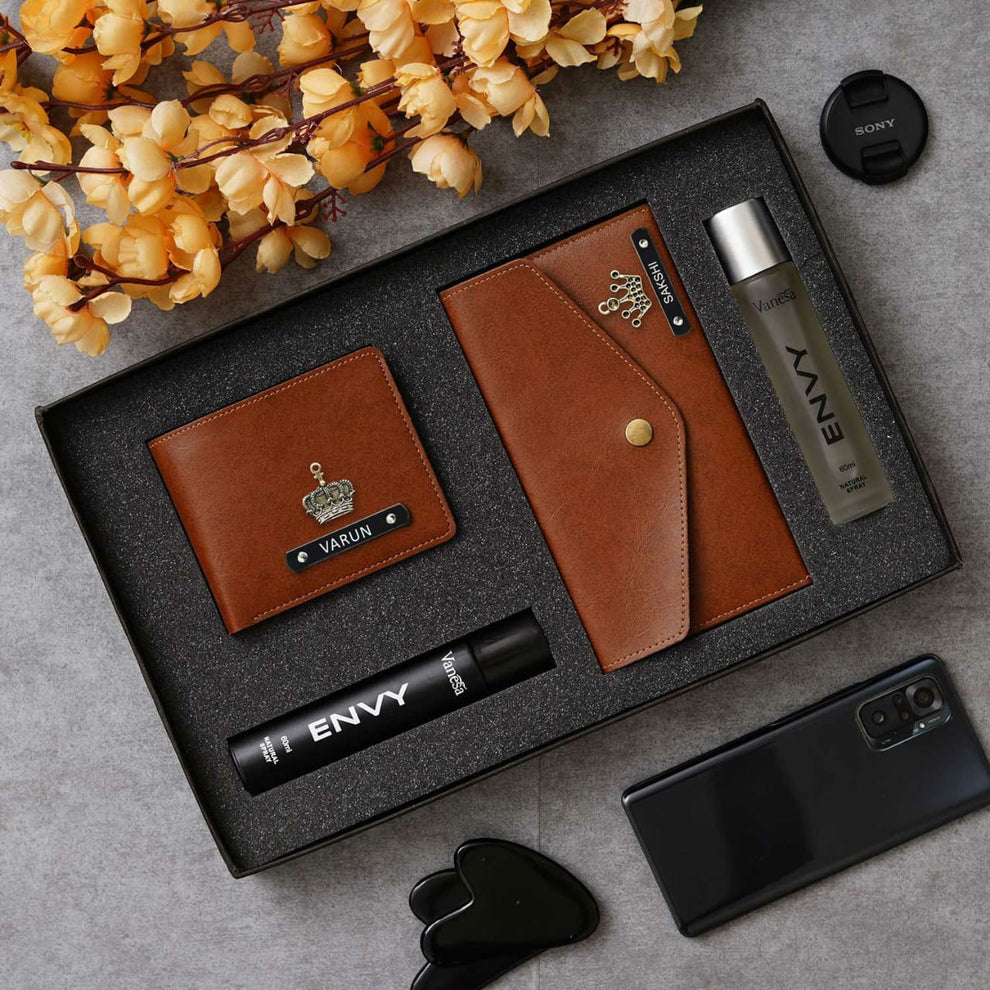 Customized Couple wallet + Perfume Combo – Gift Sugar